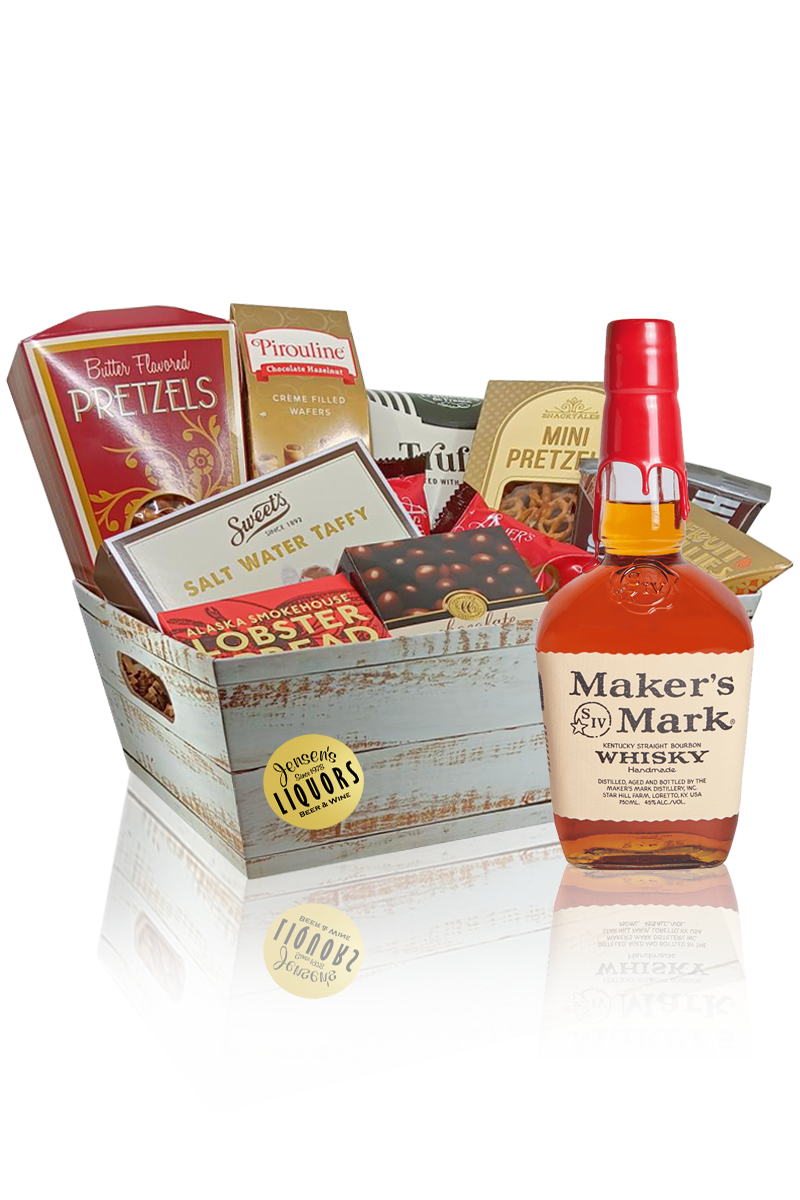 Whiskey-Bourbon Gift Basket Maker's Mark – Jensens Liquors
